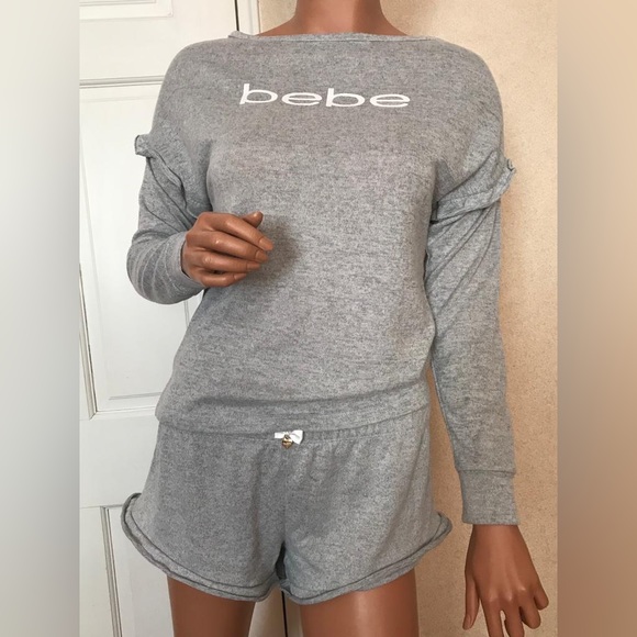 bebe | Intimates & Sleepwear | Bebe Light Grey 2 Piece Pajama In Size M ...